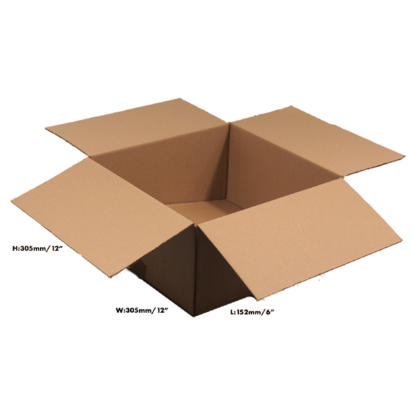 25 x Single Wall Cardboard Box - 305 x 305 x 152mm - Packaging Now